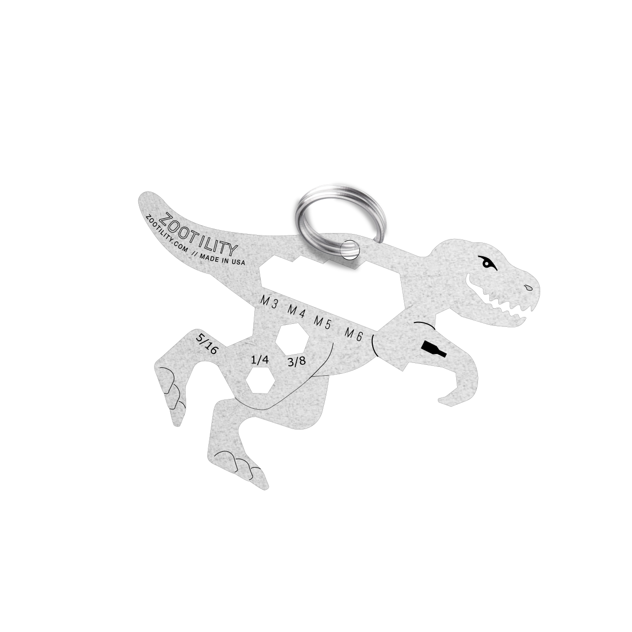 Key-Rex Tyrannosaurus Rex 9-in-1 Keychain Pocket Mult-Tool Stainless Steel Made In USA ...